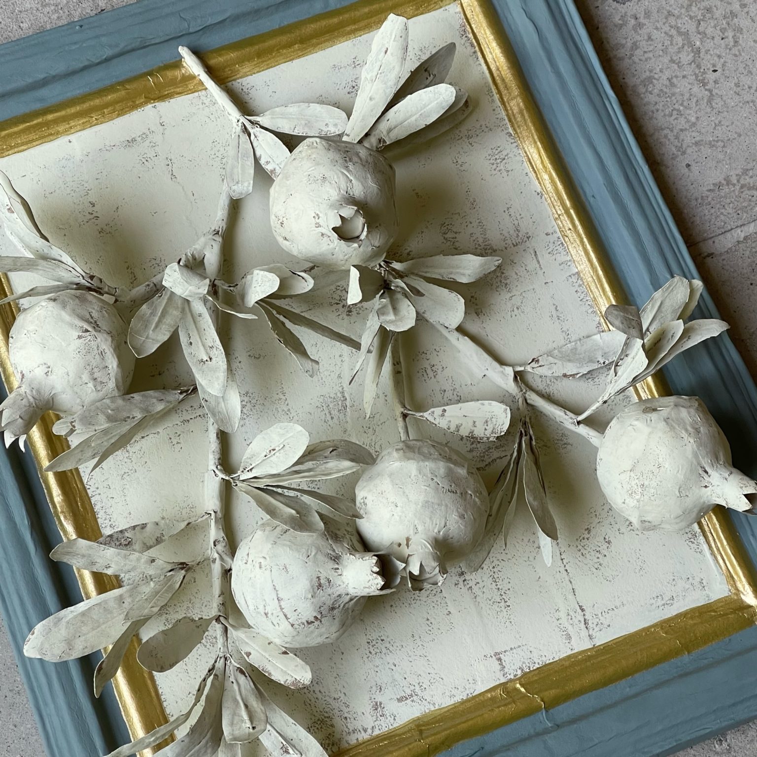 Papier-Mâché Pomegranate Blue Botanical – Get The Gusto