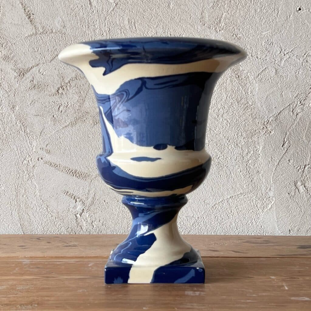 Medici Blue Marbled Urn - Casa Gusto