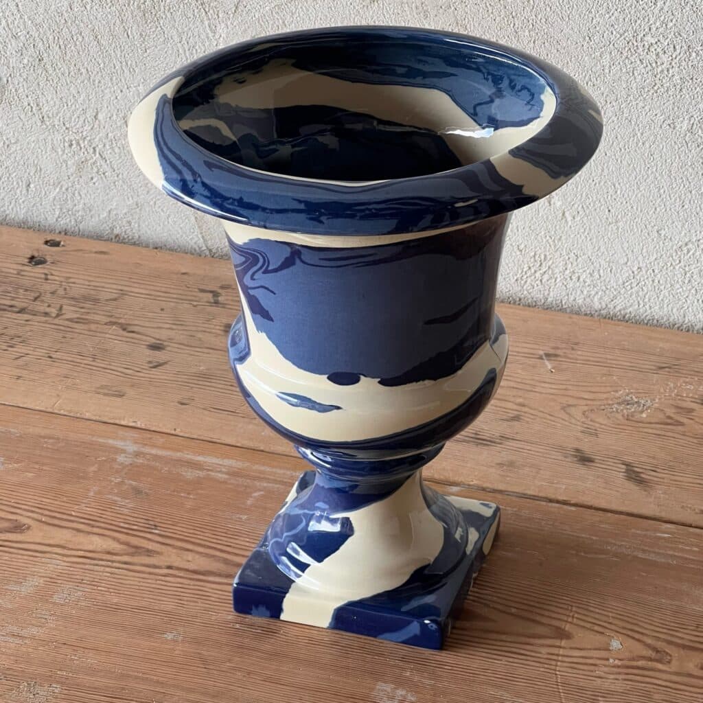 Medici Blue Marbled Urn - Casa Gusto