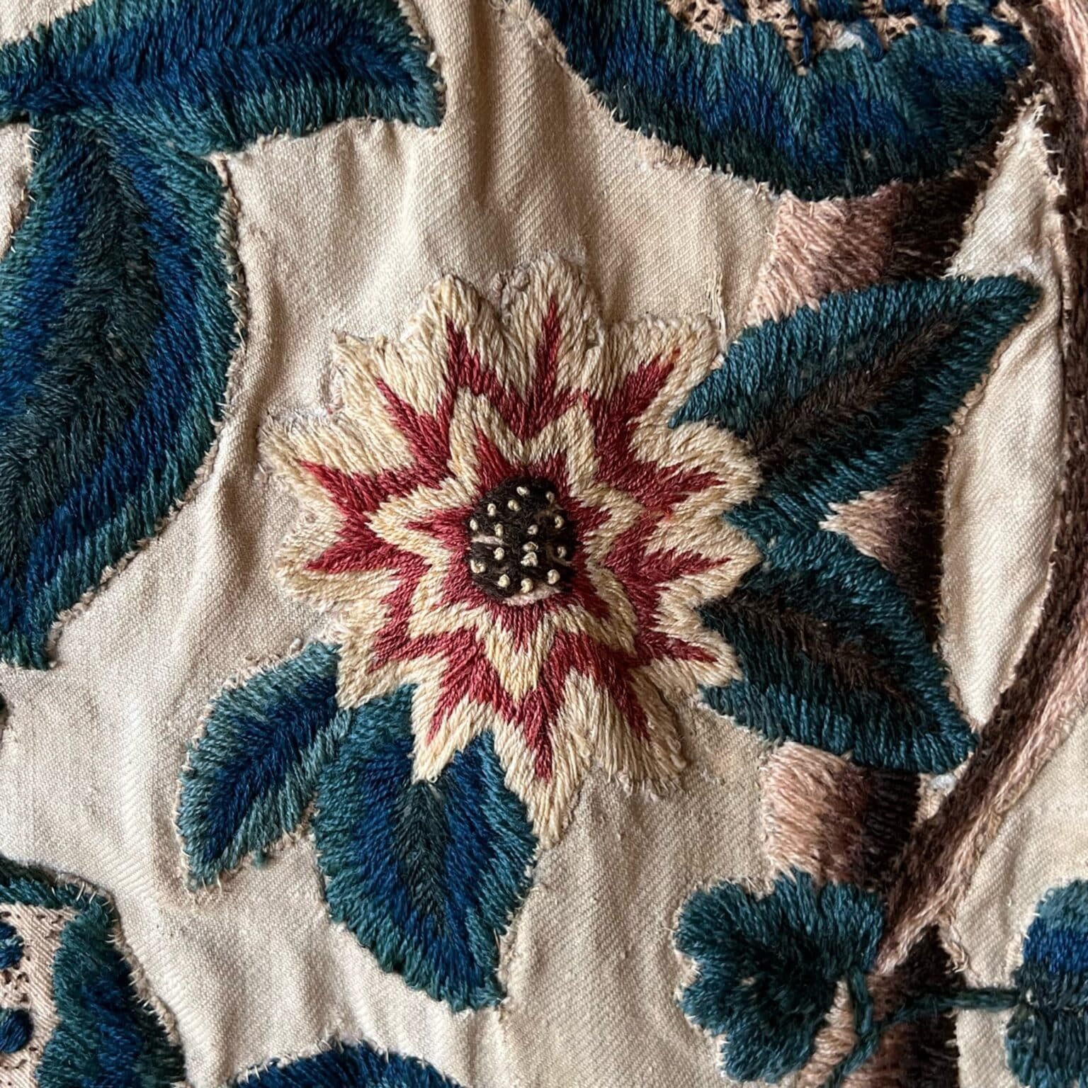 Pair of 18th C. Crewel Work Tree of Life Panels - Casa Gusto