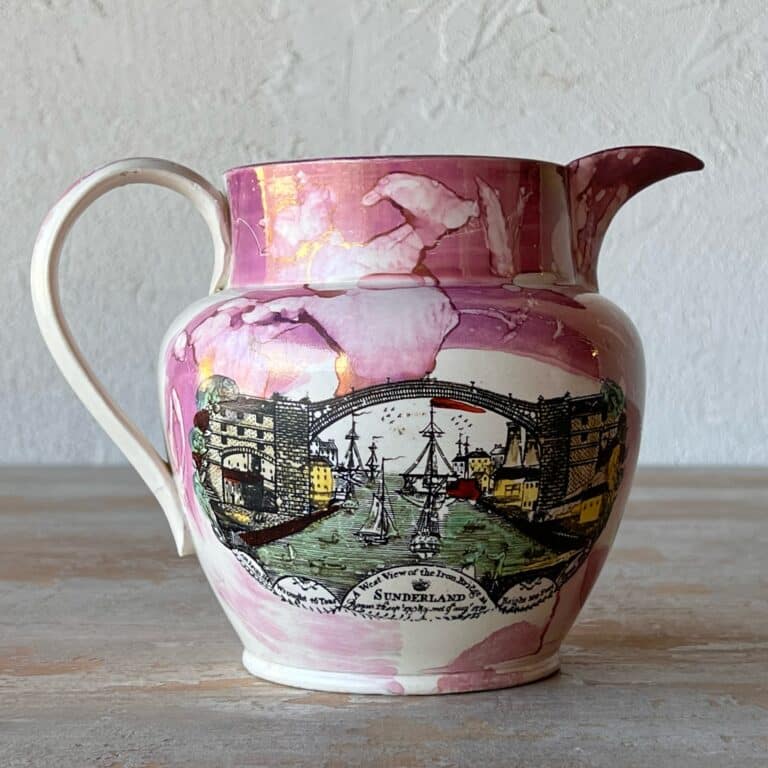 18th C. Heraldic Large Wedding Pitcher - Get The Gusto