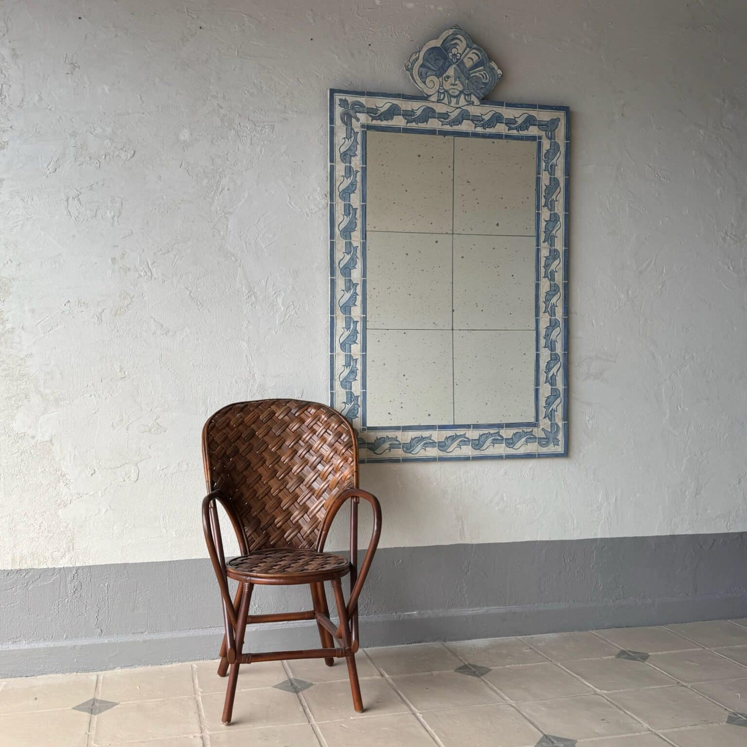 Papier-Mâché Painted Mirror - Casa Gusto