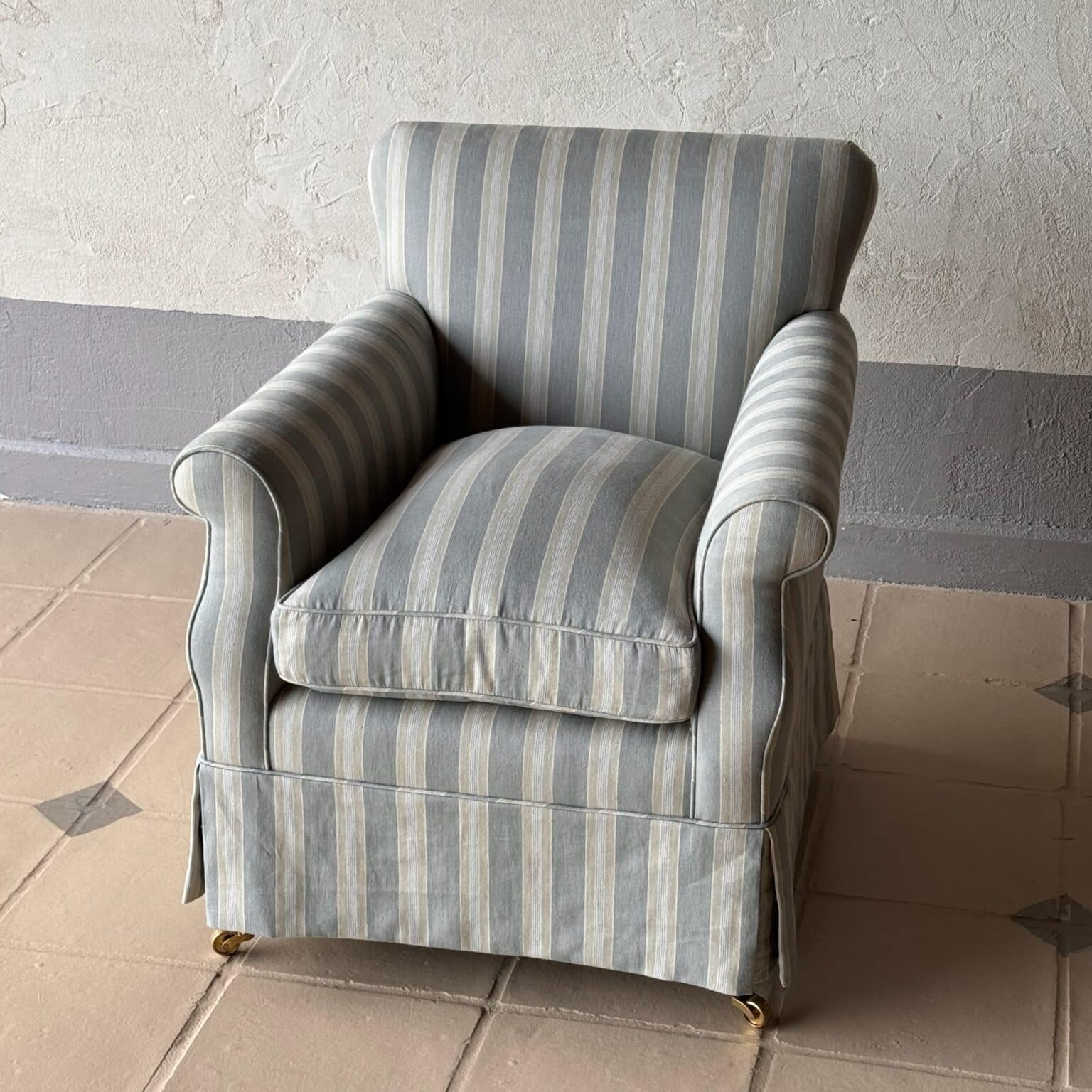 Gusto George Club Chair Upholstered in Rogers & Goffigon Liguria Stripe ...