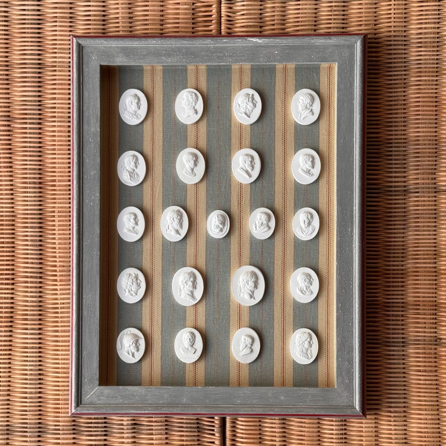 19th C. Collected of Grand Tour Plaster Intaglios in Gusto Frames ...