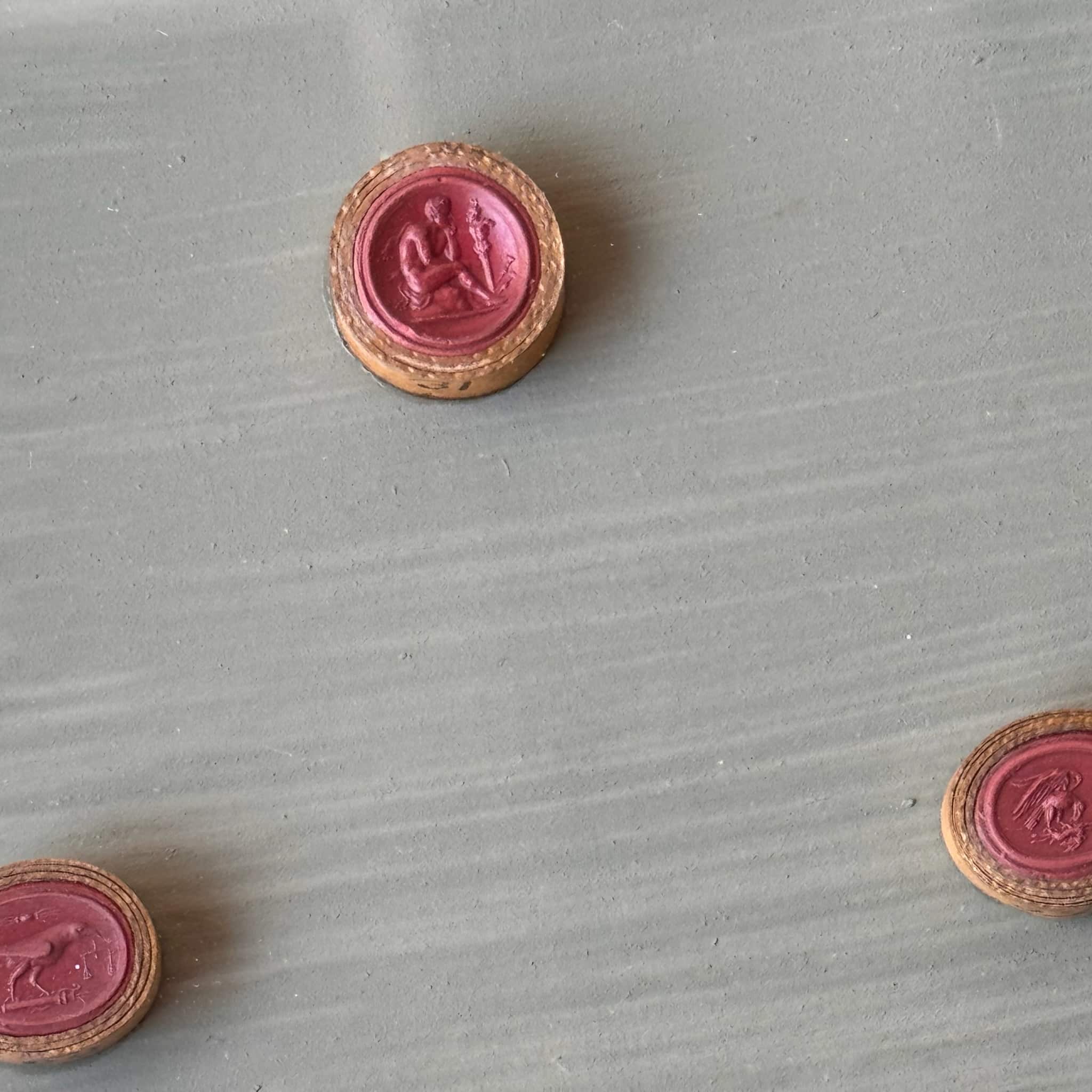 19th C. Framed Italian Plaster & Wax Intaglios from Weston Hall Circa ...