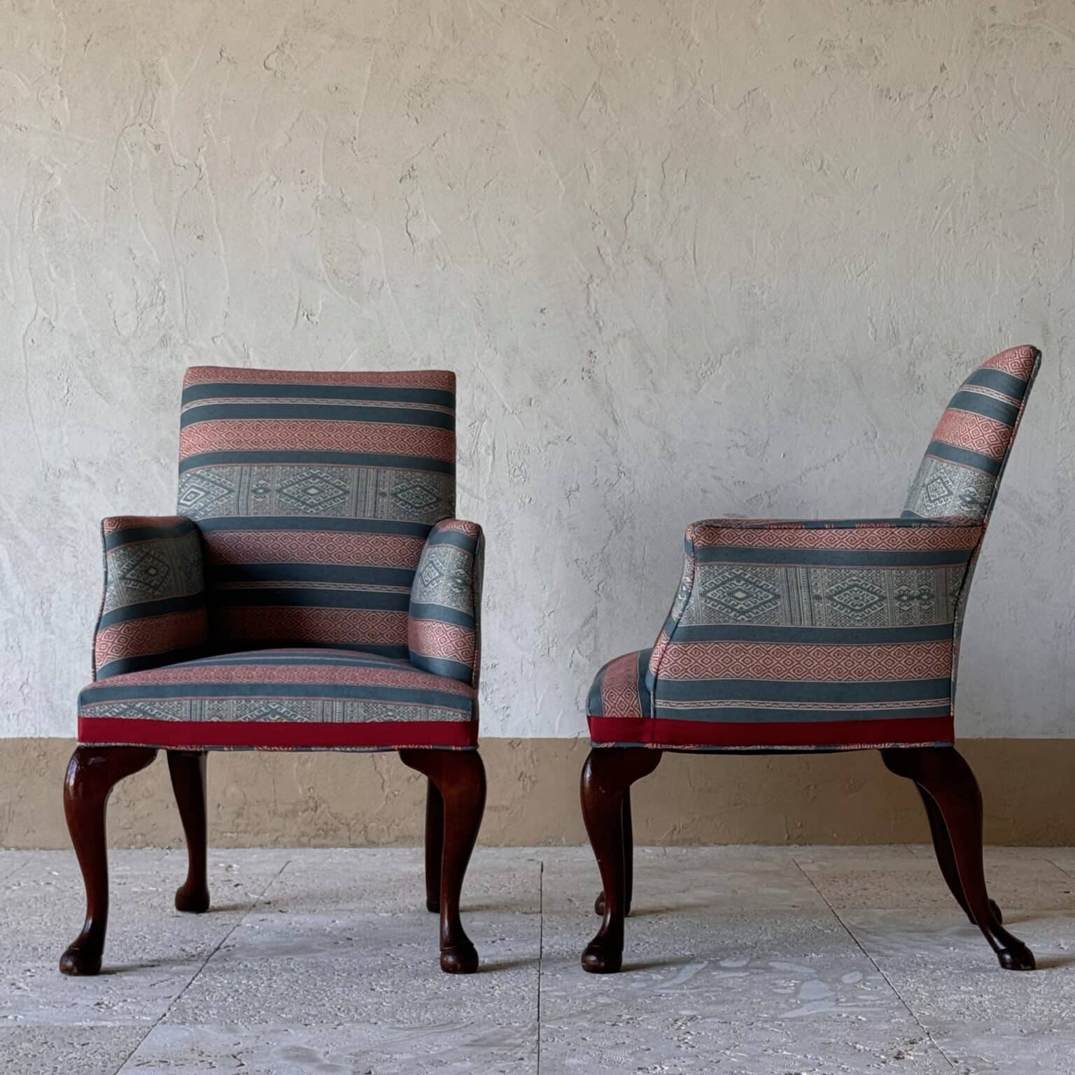 Pair of 18th C. George II Upholstered Armchairs with Guy Goodfellow ...