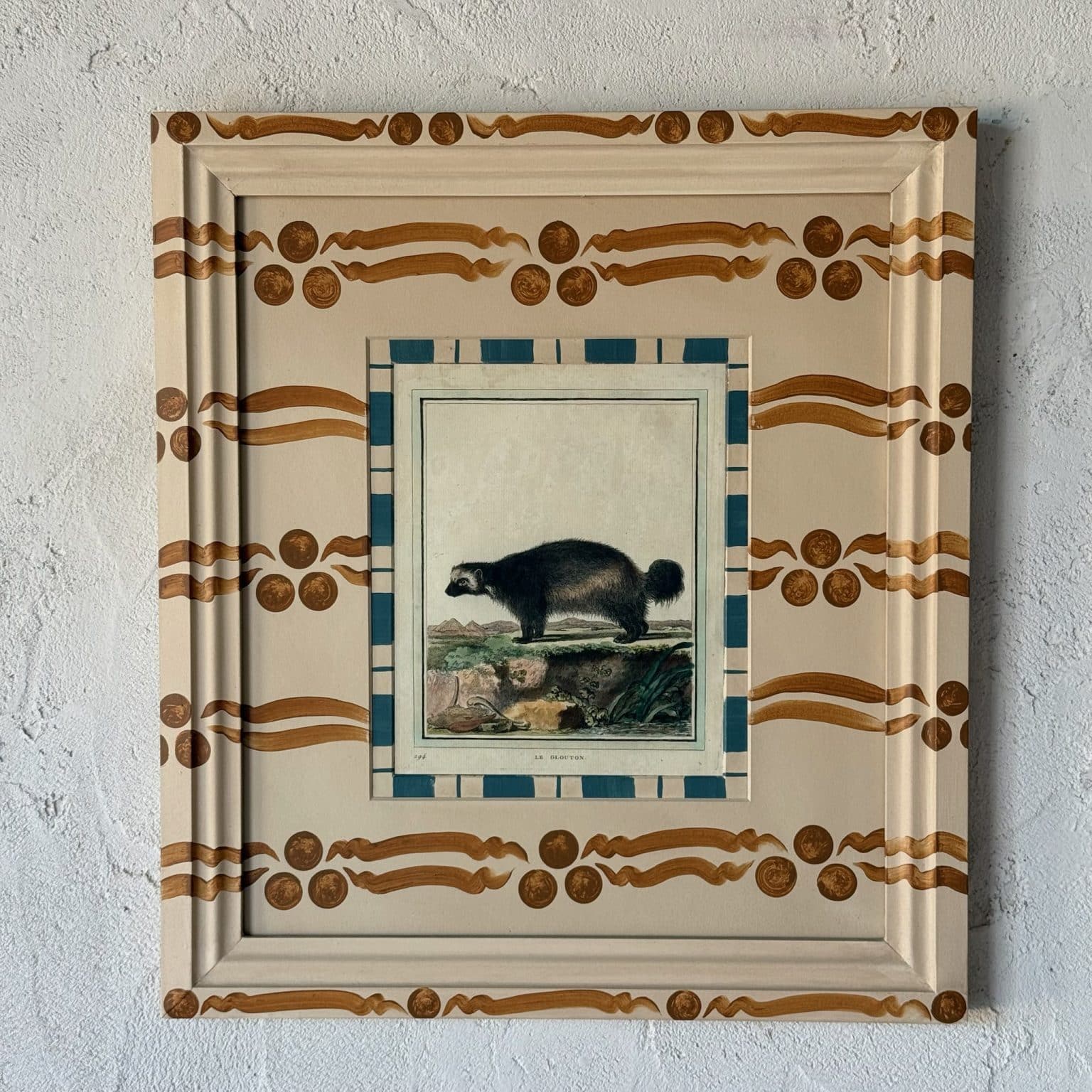 Engraving of Le Glouton in Gusto Painted Frame and Mat - Casa Gusto